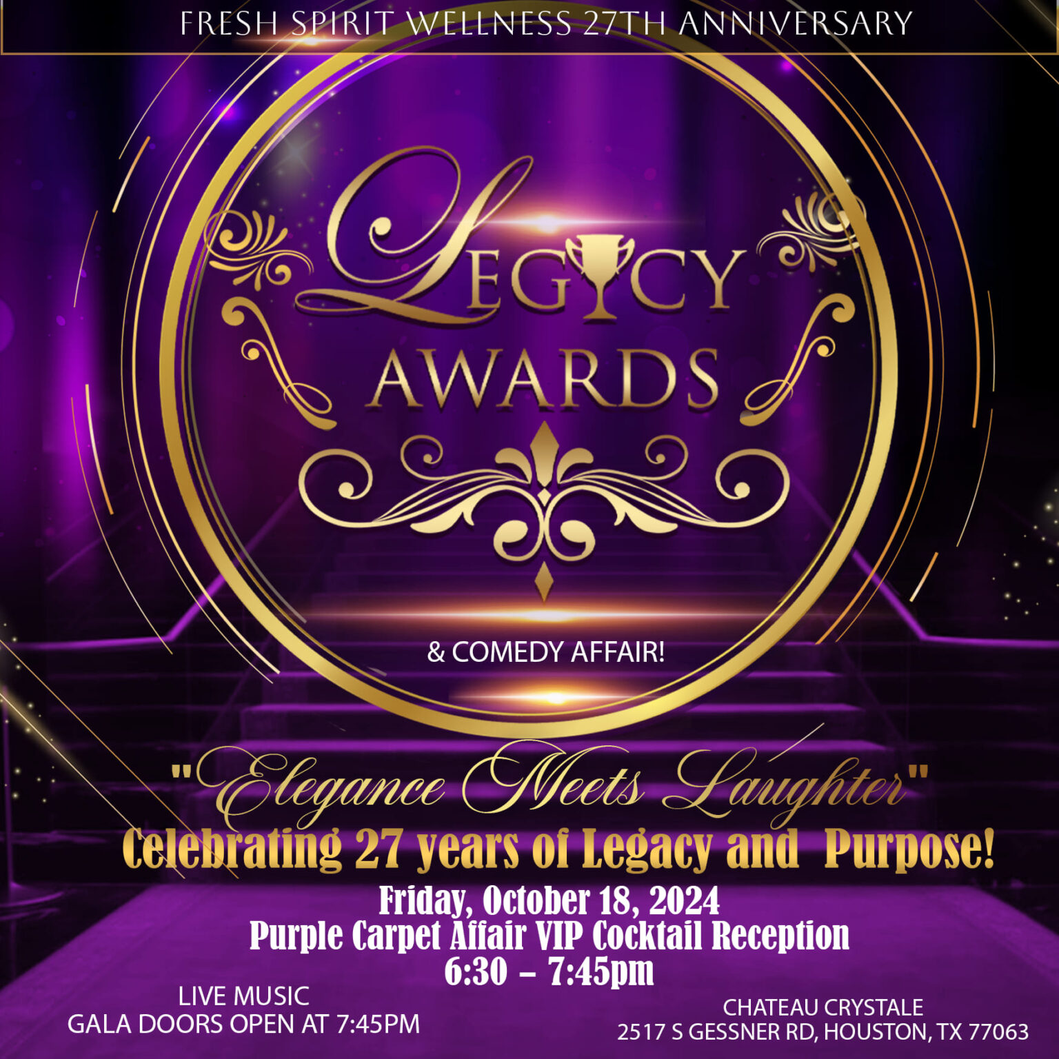 Fresh Spirit Wellness 27th Anniversary Legacy Awards & Comedy Affair ...